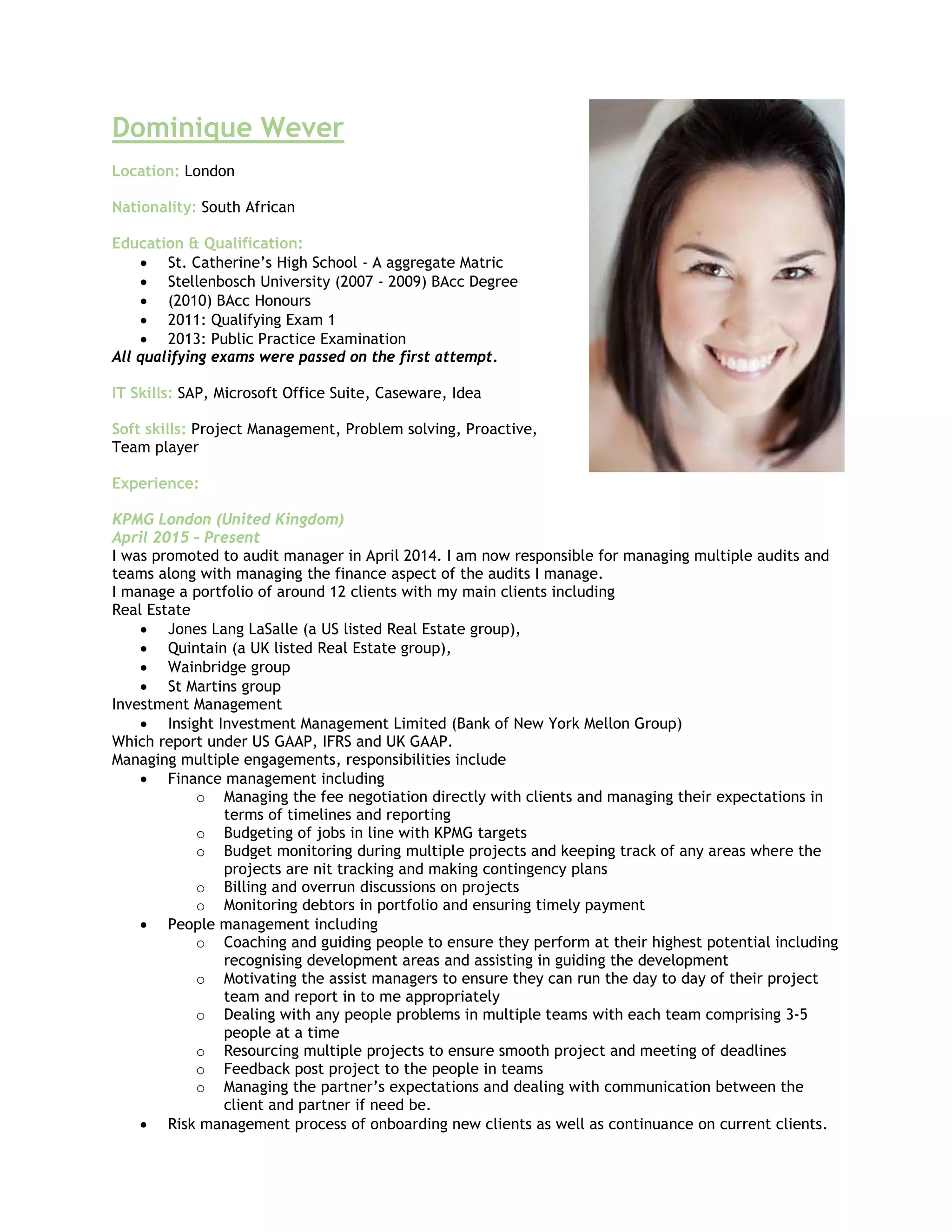 Dominique Wever resume | PDF