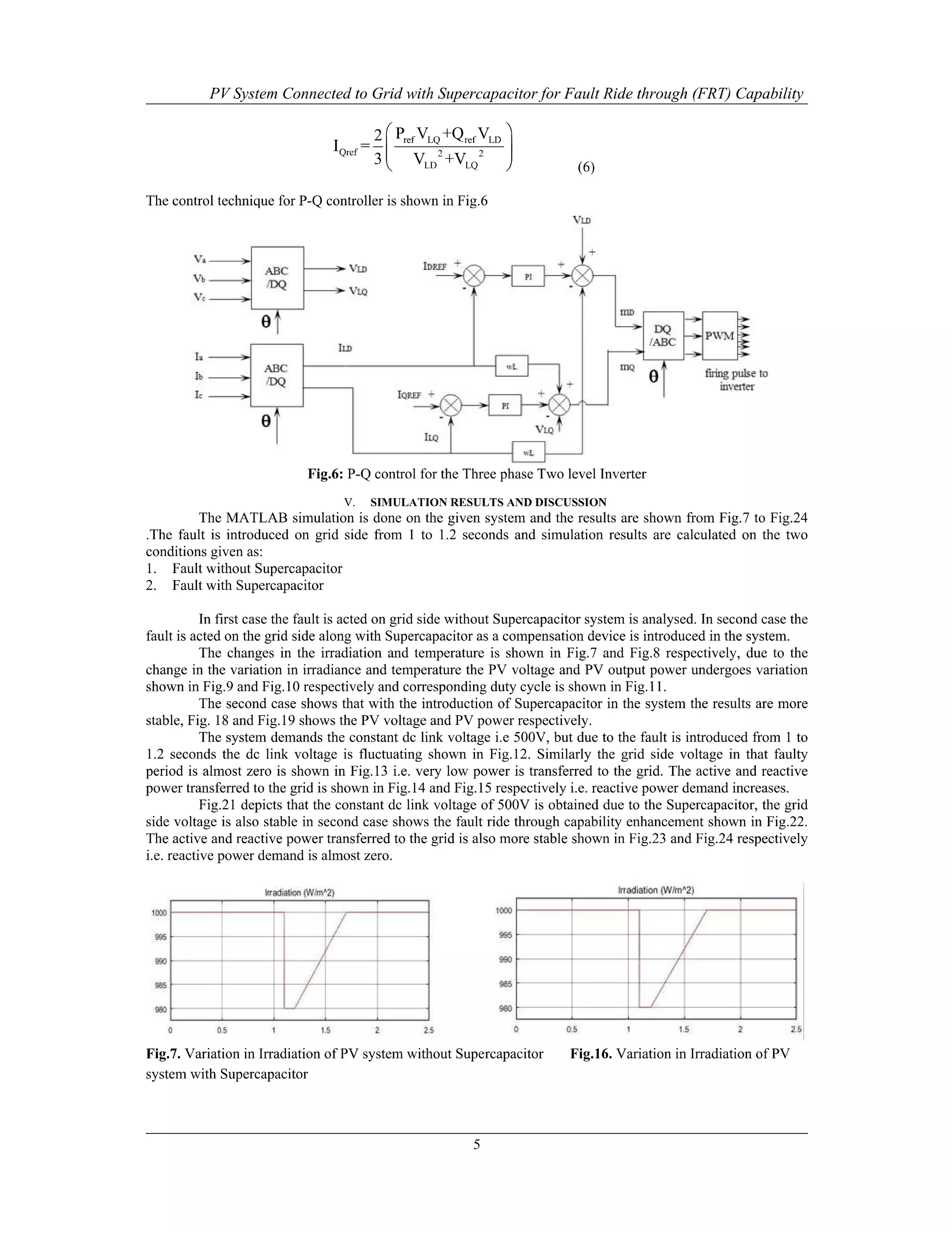 Pv System Connected To Grid With Supercapacitor For Fault Ride Through Frt Capabilty