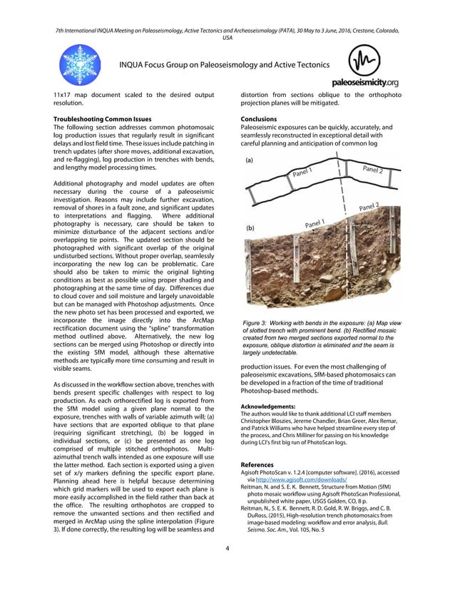 Gray et al., 2016 INQUA PATA Seamless Photomosaic Trench Logging | PDF