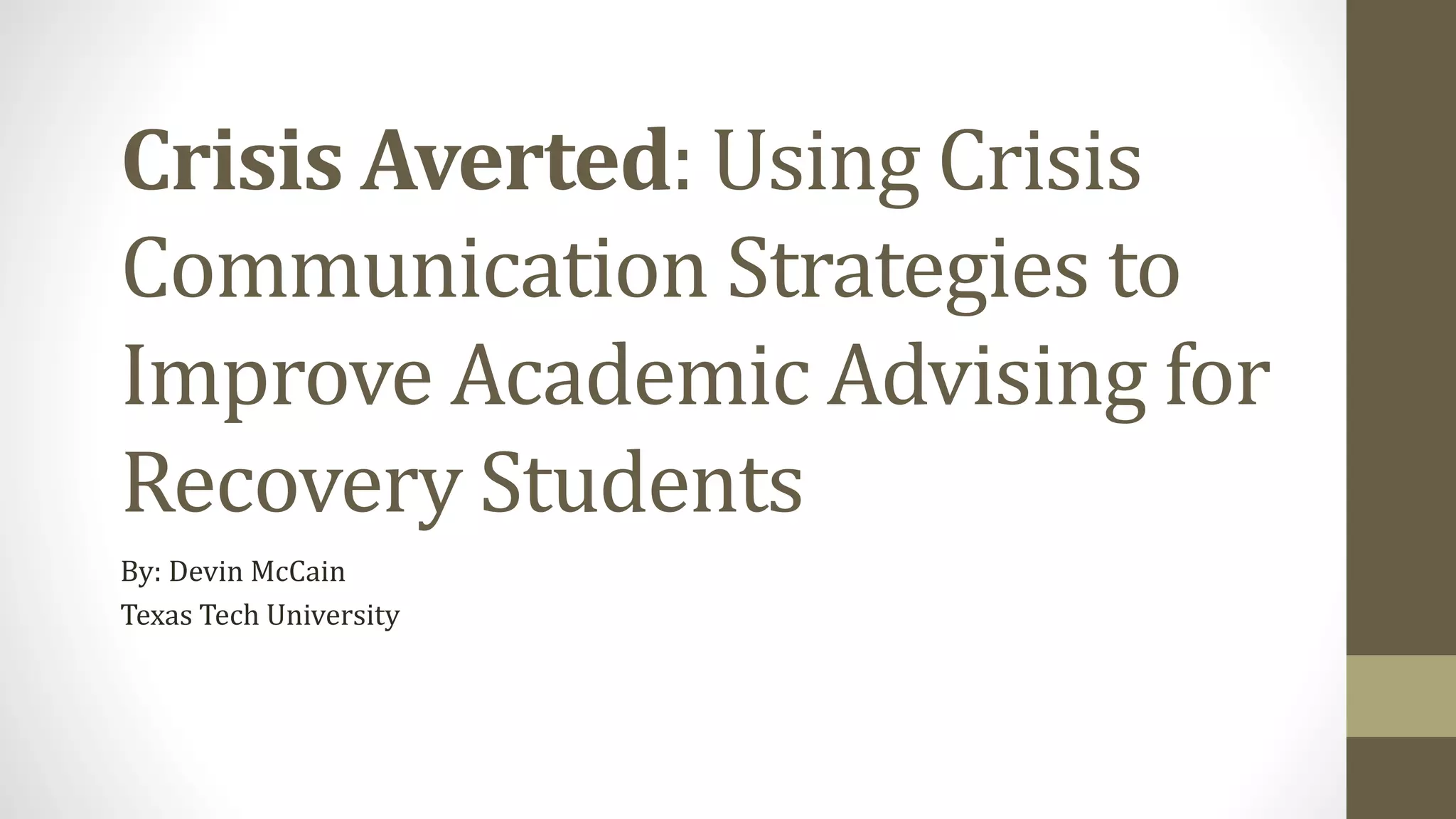 Crisis Averted Presentation | PPT
