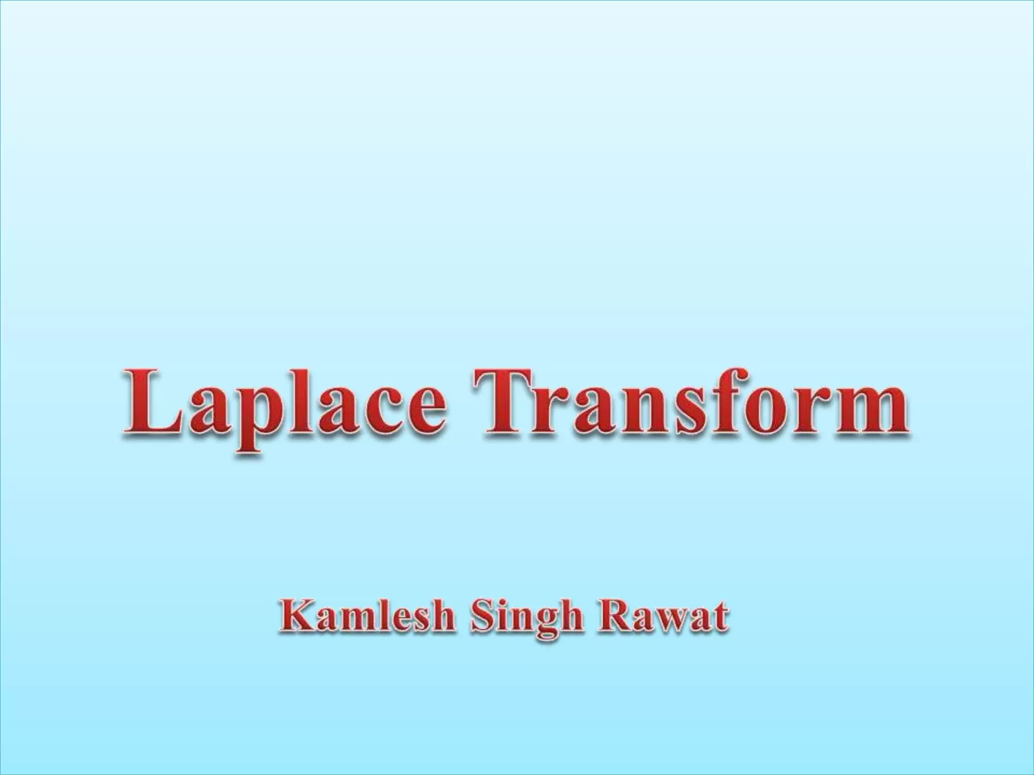 Laplace Transform Ppt
