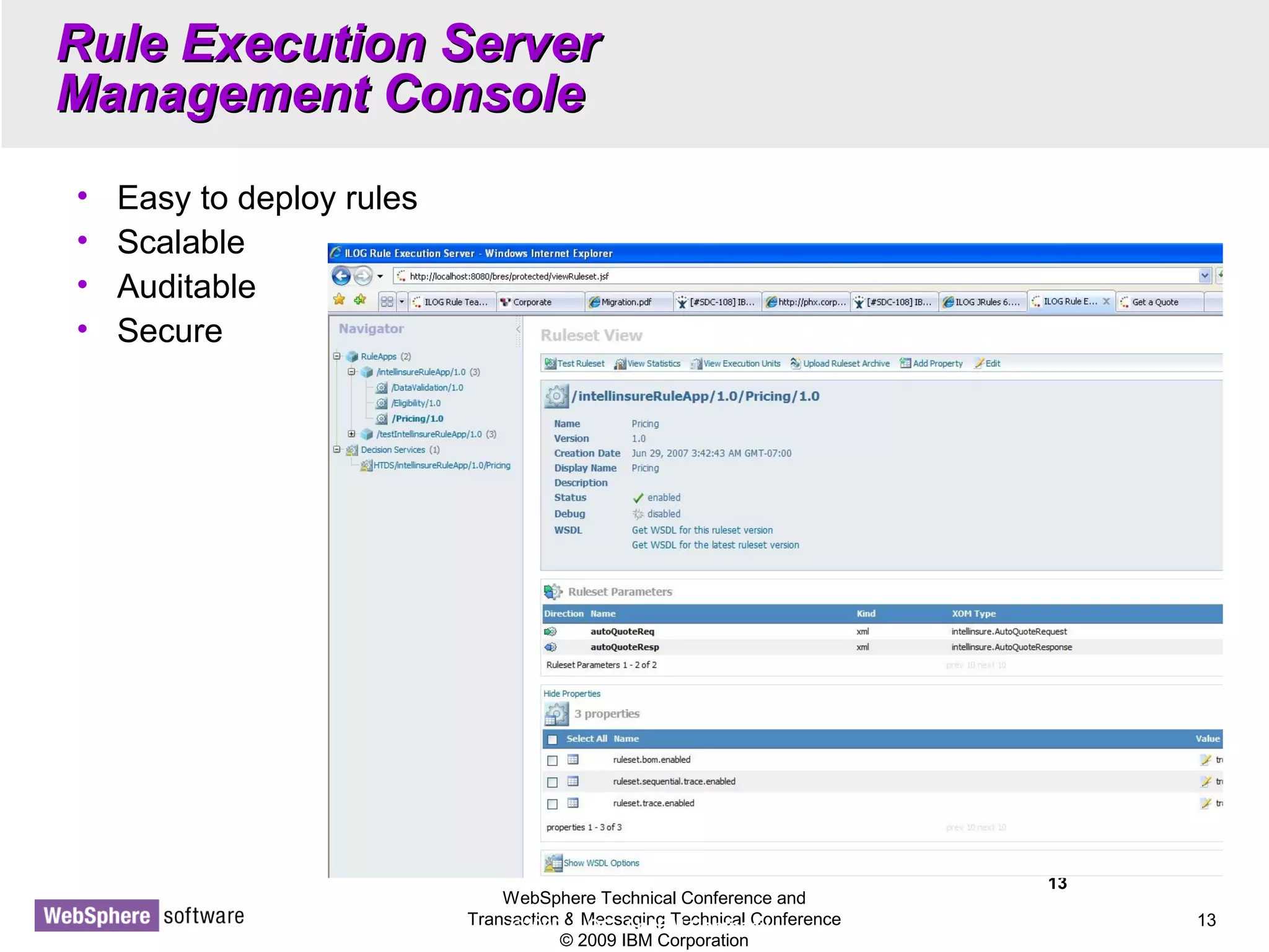 WebSphere Technical Conference 2009 : Enhancing your BPM Solution with ...