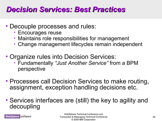 WebSphere Technical Conference 2009 : Enhancing your BPM Solution with ...