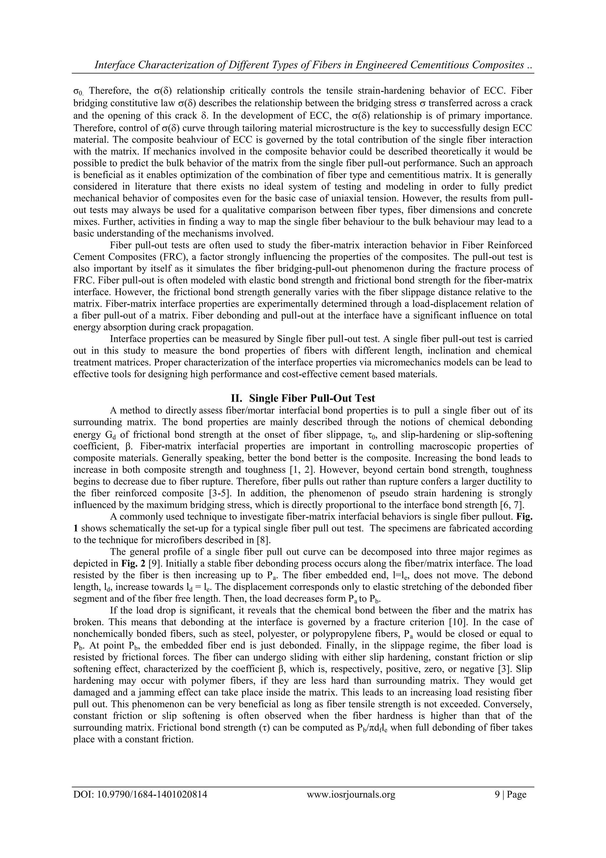 Interface Characterization of Different Types of Fibers in Engineered ...