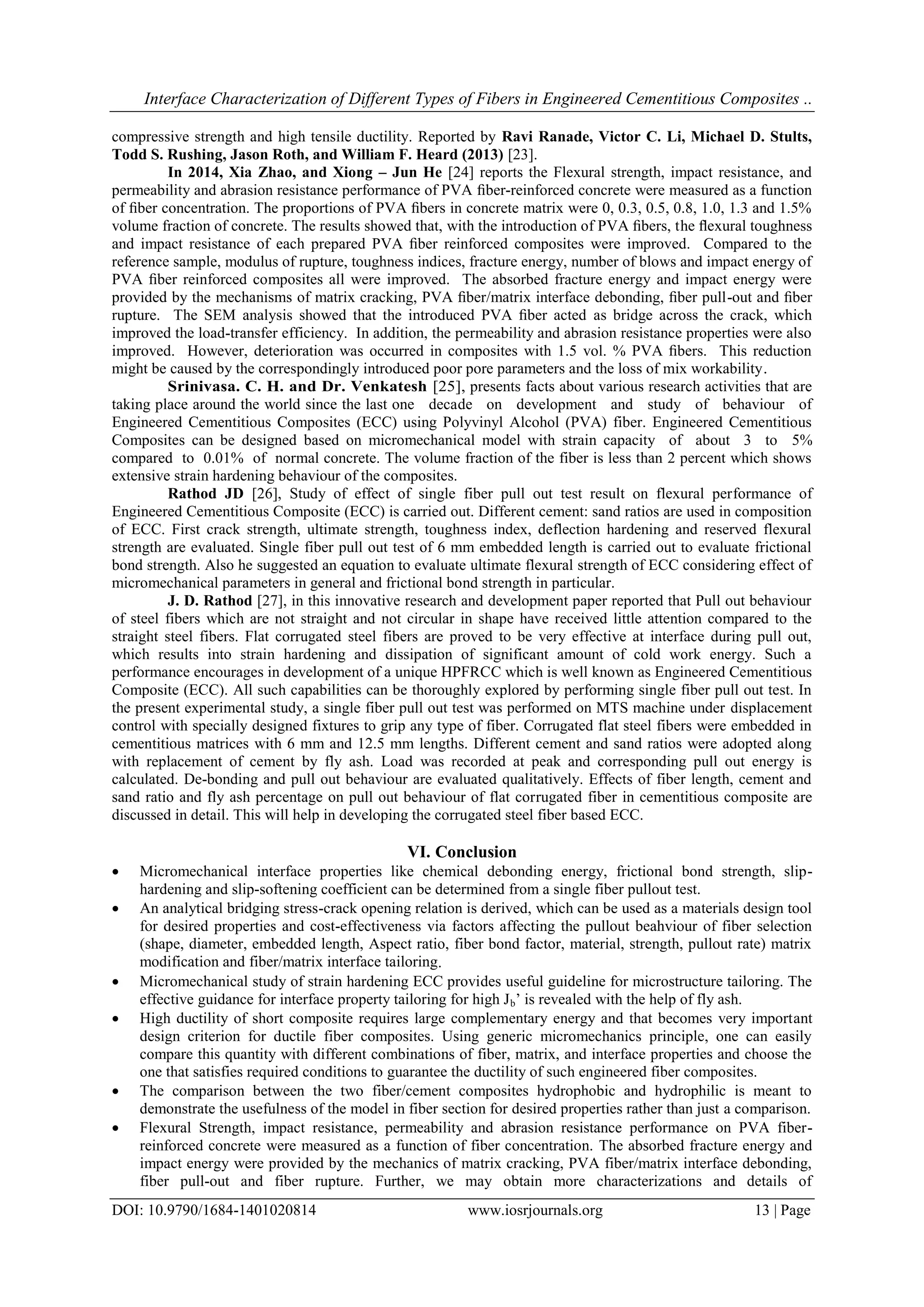 Interface Characterization of Different Types of Fibers in Engineered ...