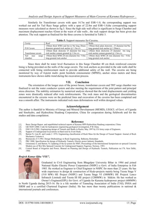 Analysis and Design Aspects of Support Measures of Main Caverns of ...