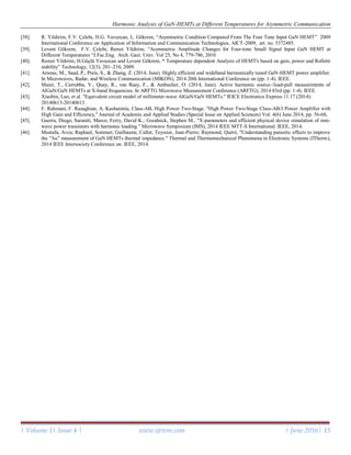 Harmonic Analysis Of Gan-Hemts At Different Temperatures For Asymmetric Communication | PDF