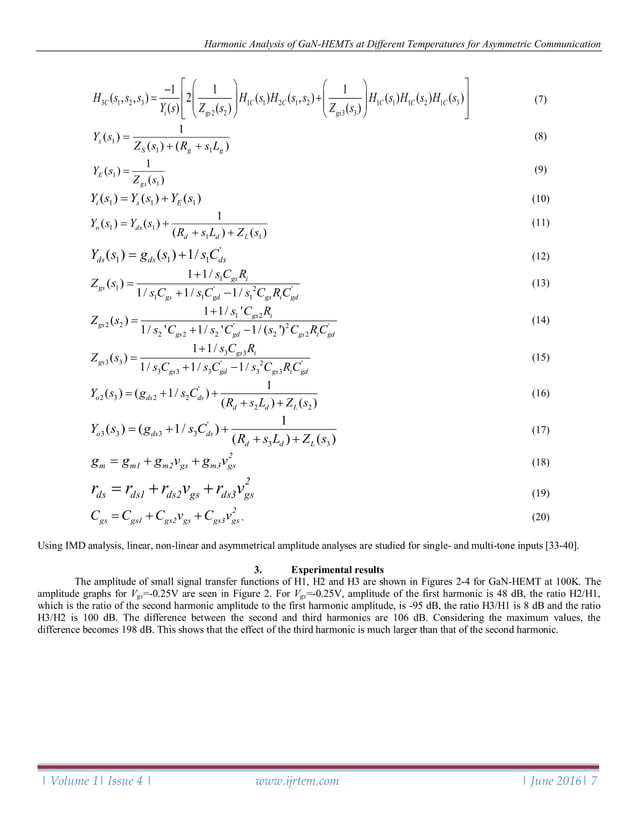 Harmonic Analysis Of Gan-Hemts At Different Temperatures For Asymmetric Communication | PDF