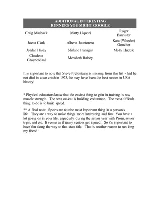 Planning Training for Distance Running 1 | DOCX | Running and Jogging ...