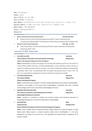 Mingming Chen CV | PDF