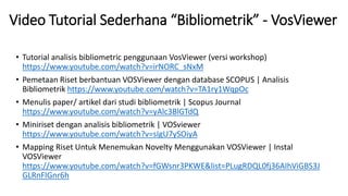 Visualisasi Riset dengan VOSviewer & PoP | PPSX