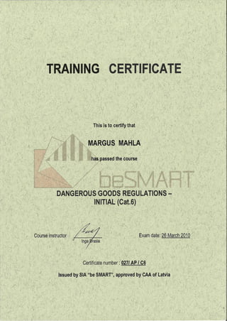 DGR Training Certificate | PDF