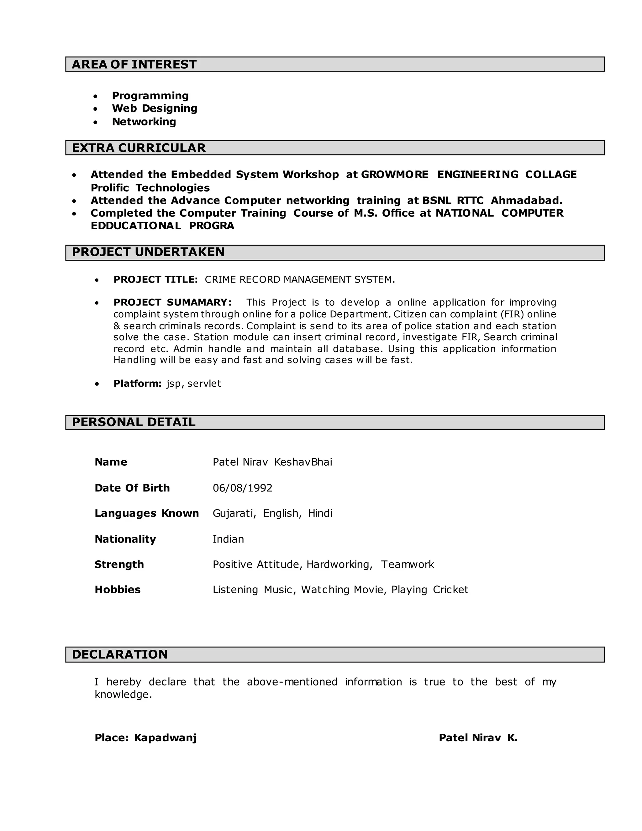 Nirav (CV) | DOCX