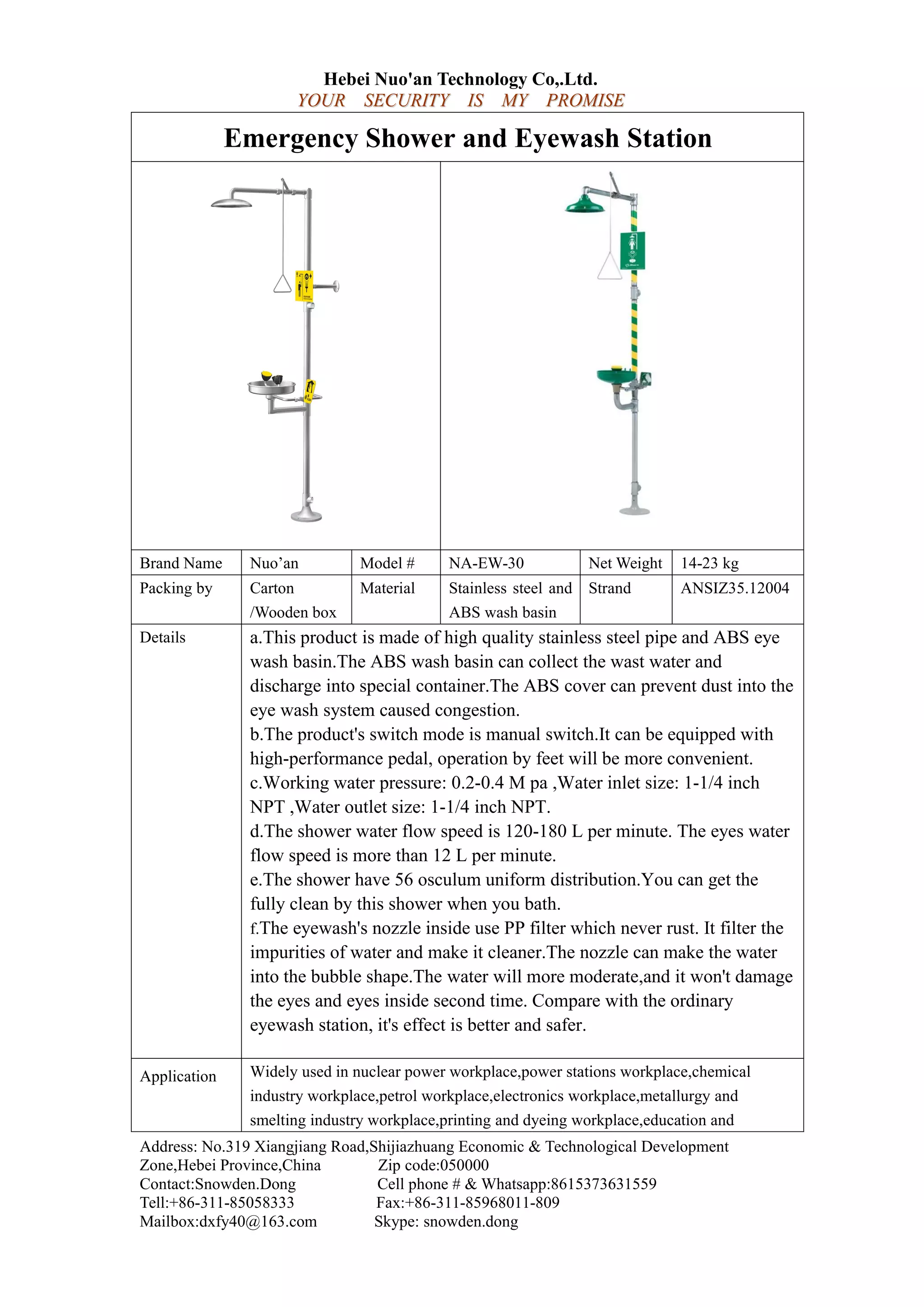 Emergency Shower and Eyewash Station | PDF