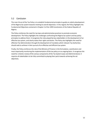 Revised National Tax Policy | PDF