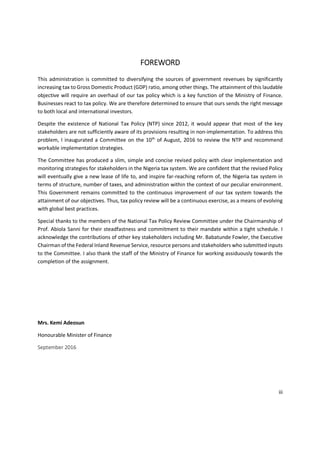 Revised National Tax Policy | PDF