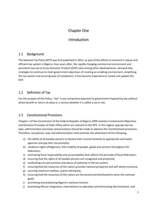Revised National Tax Policy | PDF