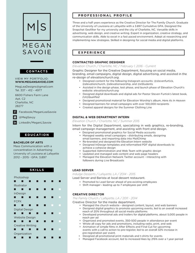 Megan Savoie Resume | PDF | Desktop Publishing | Computer Software and Applications