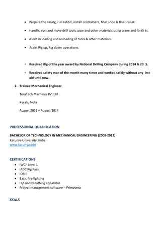 Kiran_NDC_Roustabout_cv | PDF