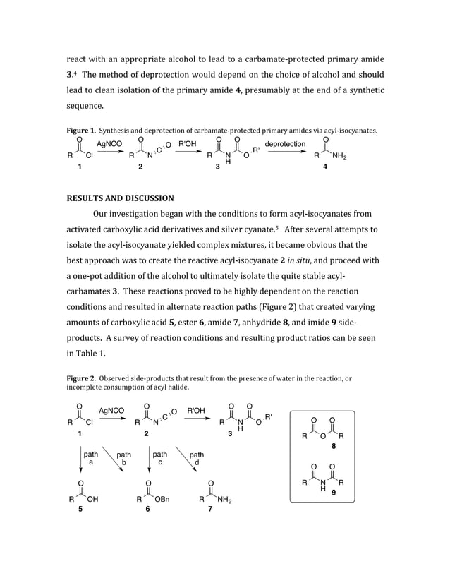 Protected Primary Amides from Acyl Isocyanates | PDF | Chemistry | Science