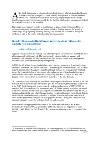 Working Paper-Case Study of AXA Bank Europe Switzerland from Susan Frey ...