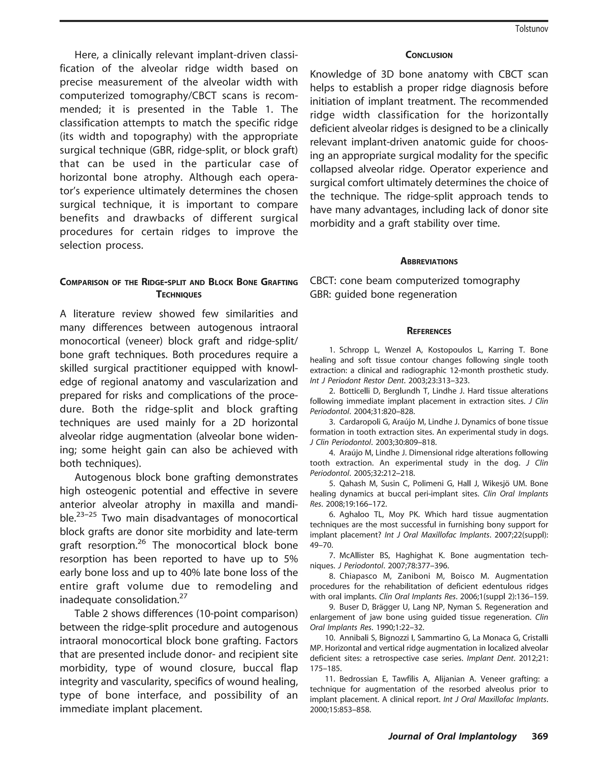 Classification of alveolar bone width | PDF