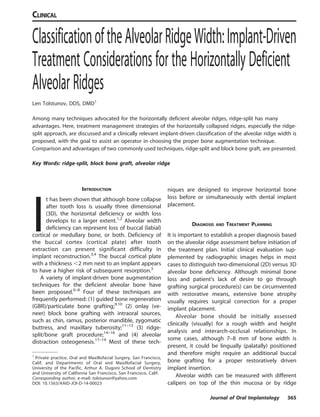 Classification of alveolar bone width | PDF