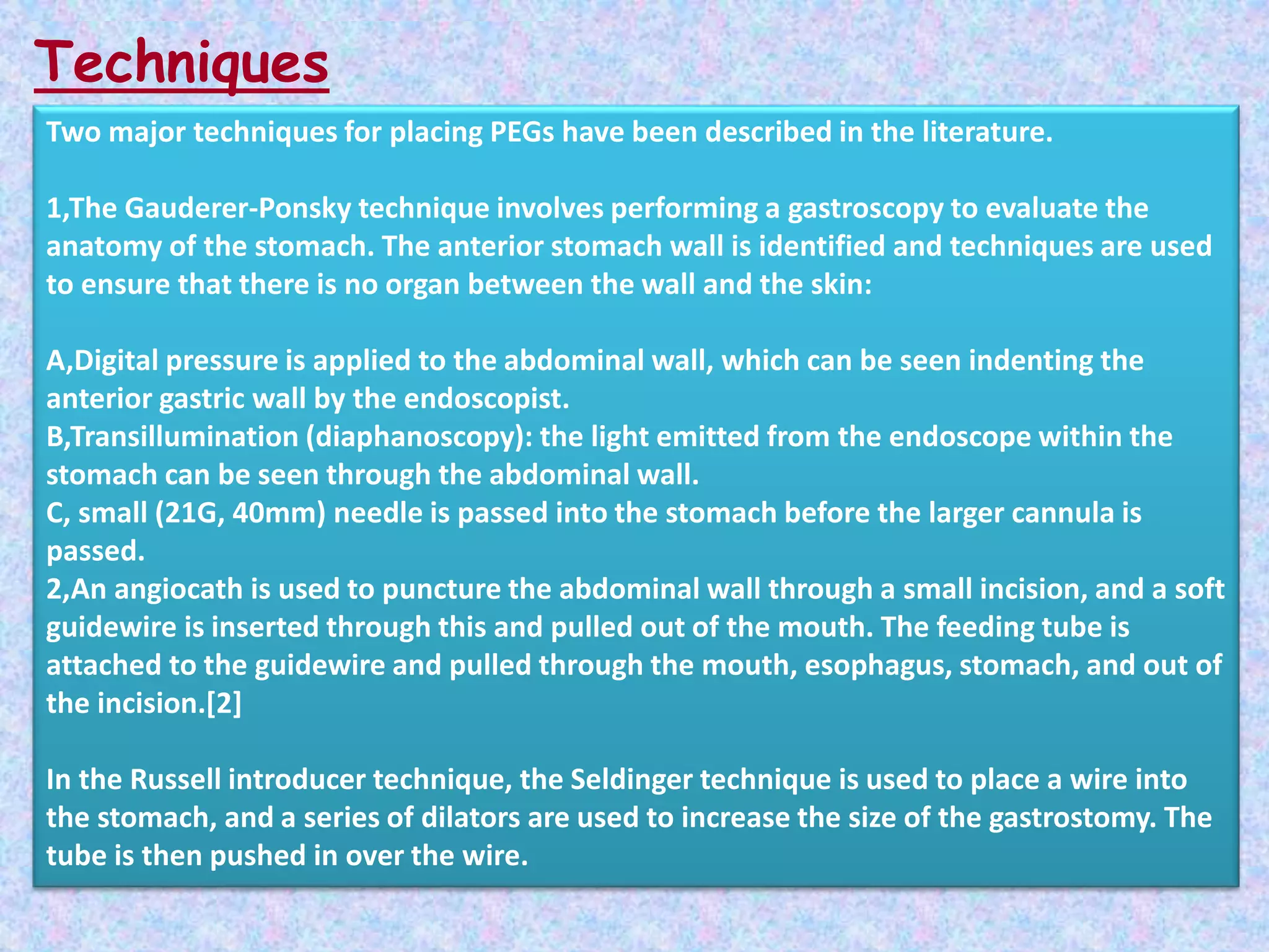 Percutaneous Endoscopic Gastrostomy | PPTX