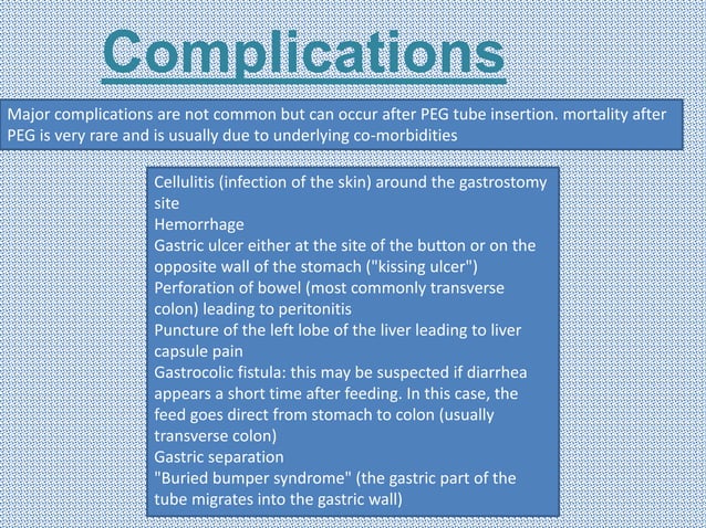 Percutaneous Endoscopic Gastrostomy | PPTX | Digestive Disorders | Diseases and Conditions