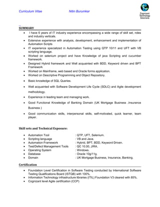 Cognizant_Nitin_Burumkar | DOC | Computer Software and Applications | Computing