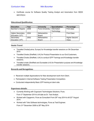 Cognizant_Nitin_Burumkar | DOC | Computer Software and Applications | Computing