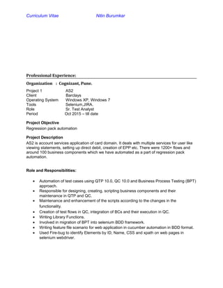 Cognizant_Nitin_Burumkar | DOC | Computer Software and Applications | Computing