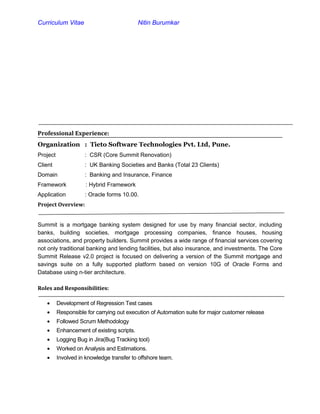 Cognizant_Nitin_Burumkar | DOC | Computer Software and Applications | Computing