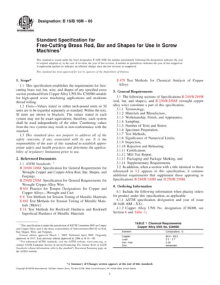 B16 c360 free-cutting brass rod, bar and shapes for use in screw ...