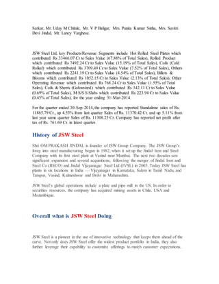 About JSW Steel | DOCX