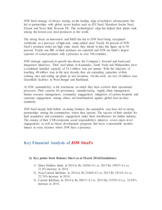 About JSW Steel | DOCX
