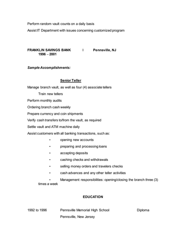 Trisha Resume - 2 | DOCX | Business Banking & Finance | Business