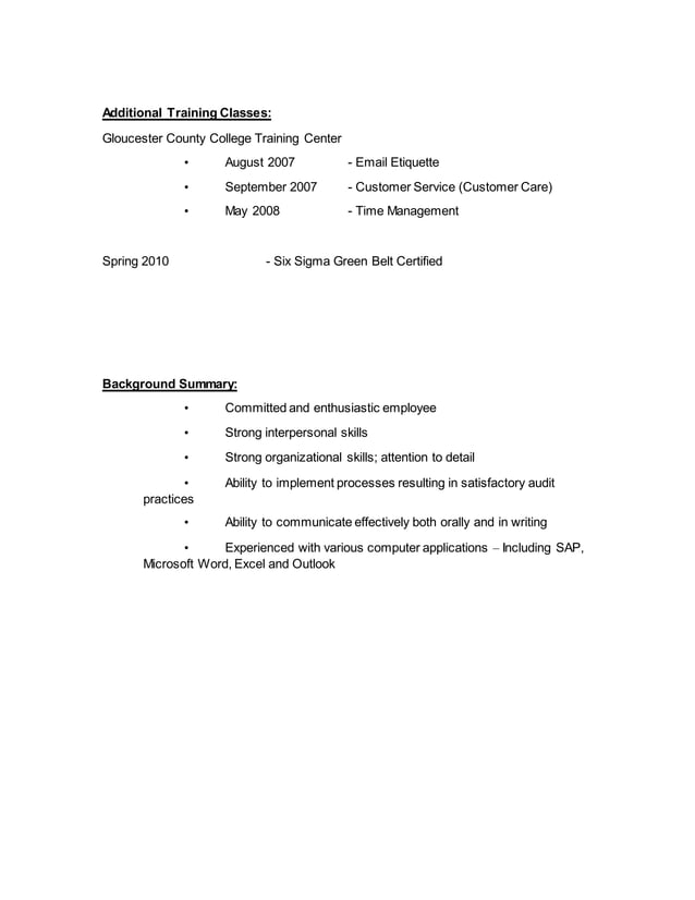 Trisha Resume - 2 | DOCX | Business Banking & Finance | Business