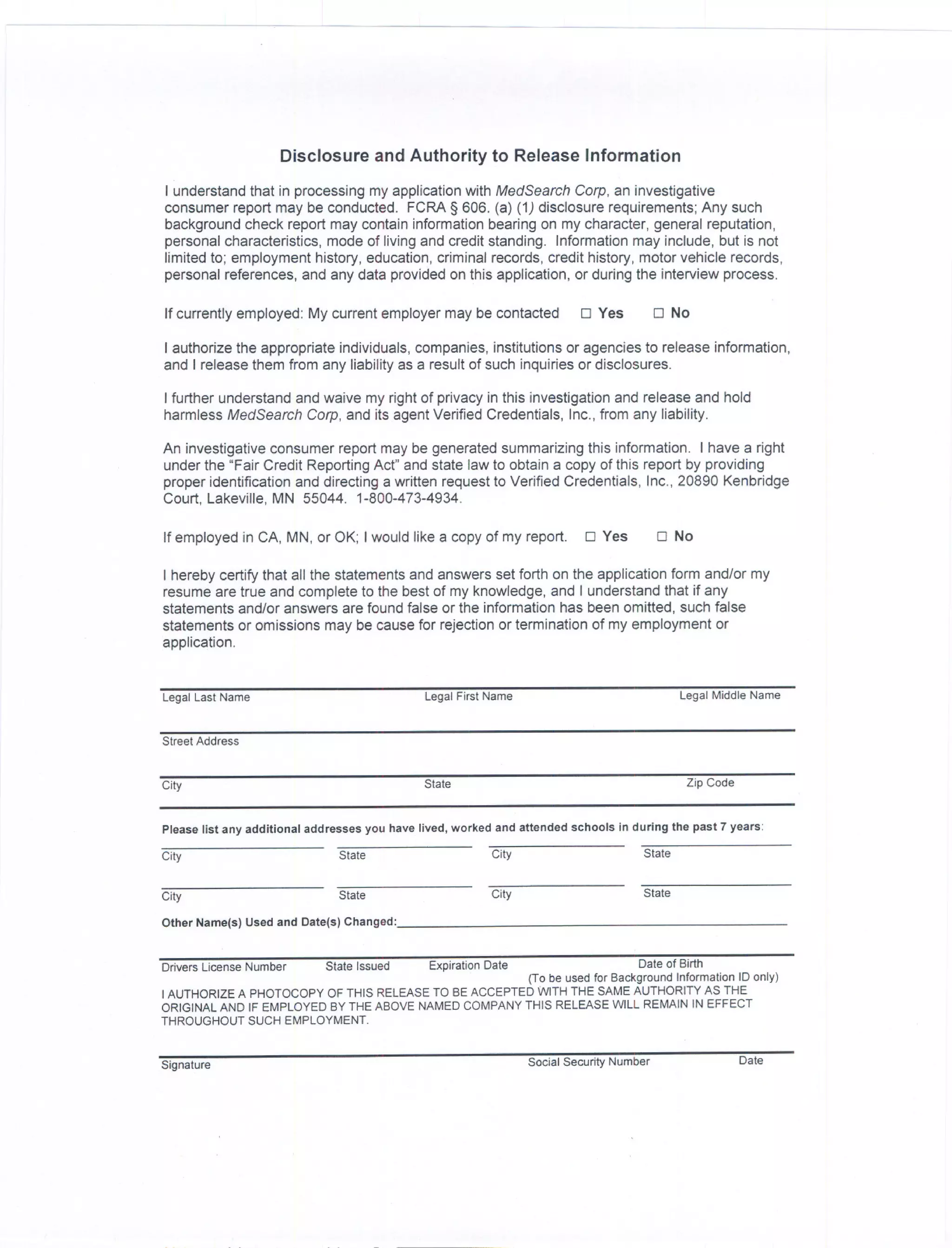 Candidate Application and Background check sheet | PDF