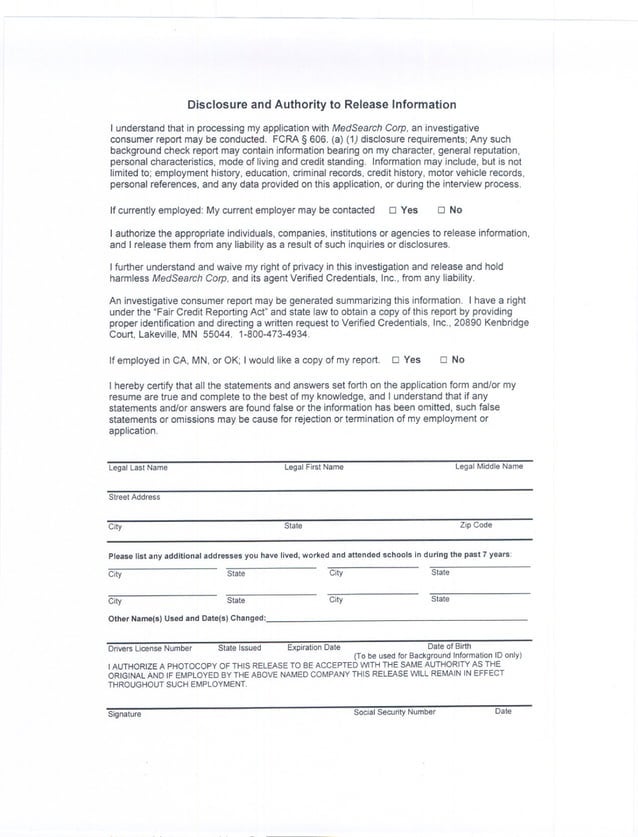 Candidate Application and Background check sheet | PDF
