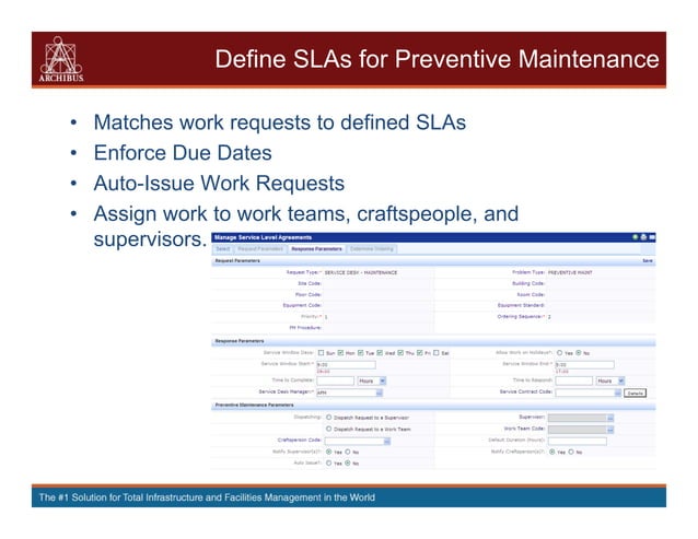 ARCHIBUS Preventive Maintenance | PPT