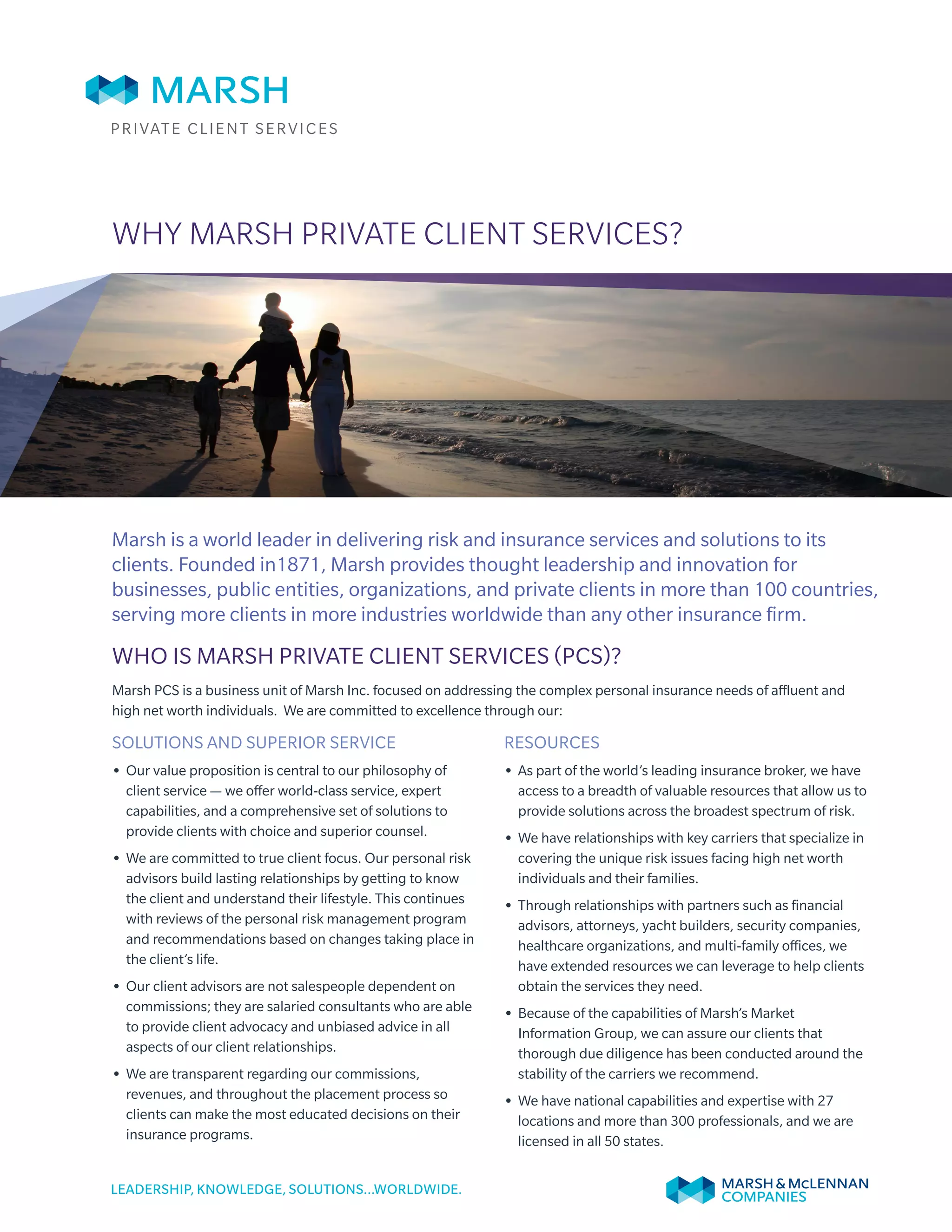 Why Marsh PCS 2015 brochure | PDF | Home Insurance | Insurance