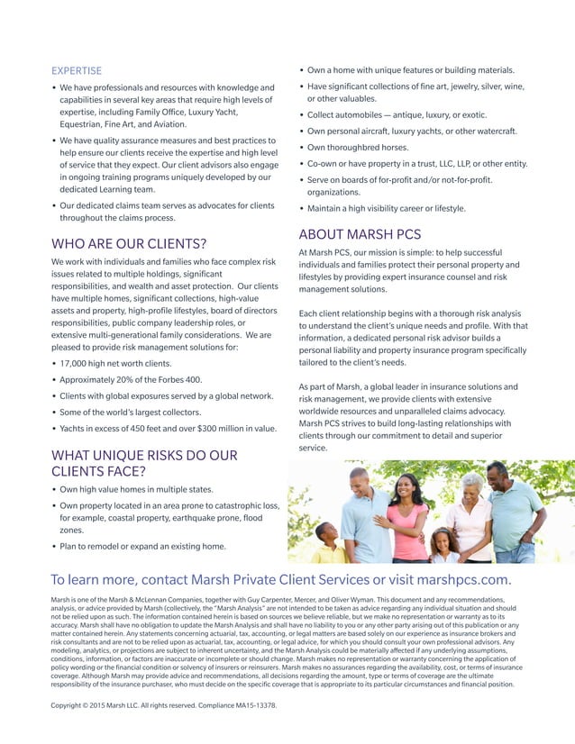 Why Marsh PCS 2015 brochure | PDF | Home Insurance | Insurance
