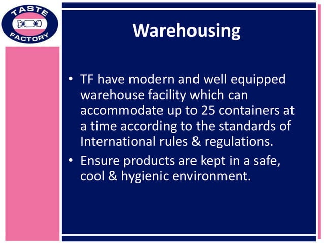 TASTE FACTORY PRESENTATION | PPT