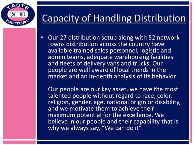 TASTE FACTORY PRESENTATION | PPT