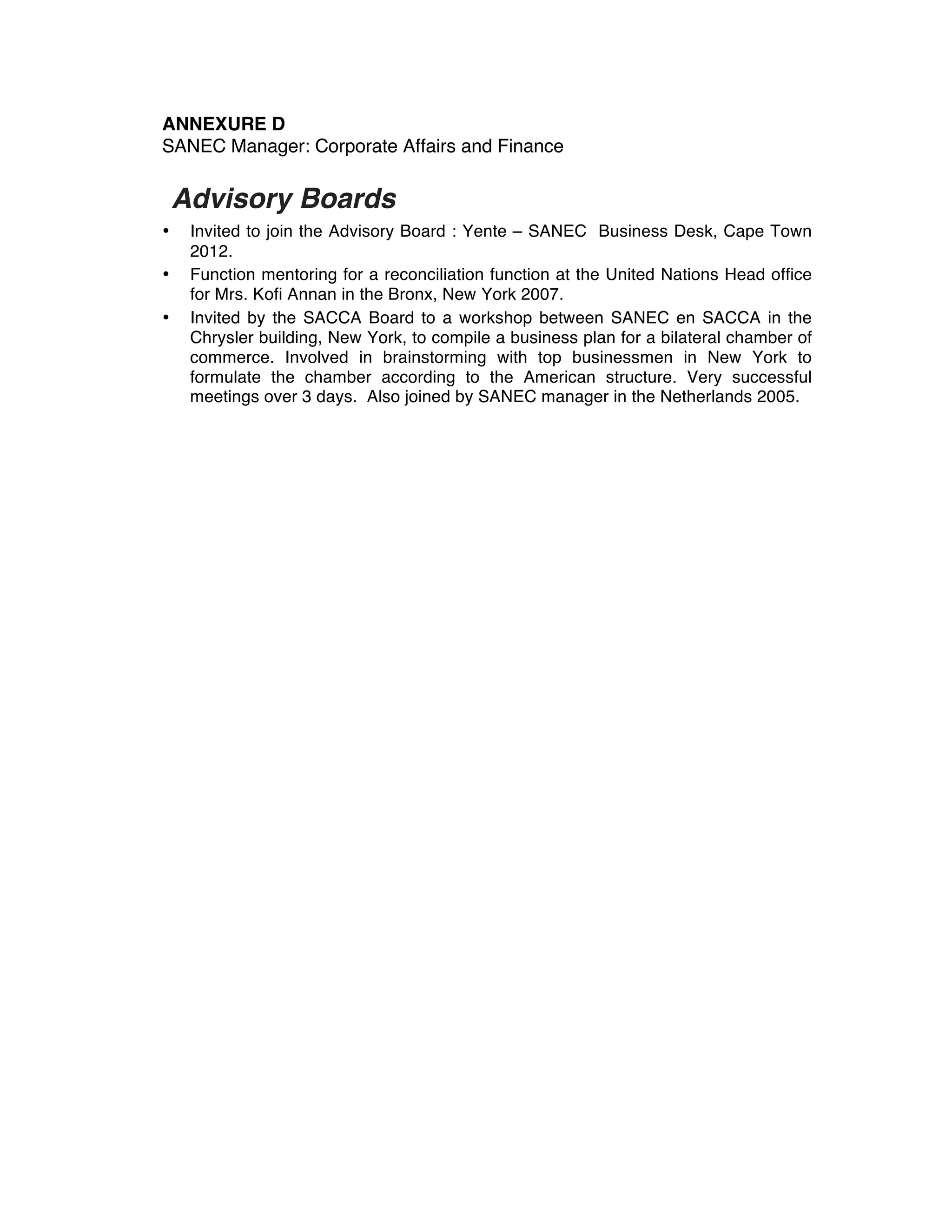 ANNEXURE D Advisory Board | PDF