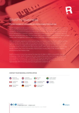 StatPro Revolution Brochure 2015 (1) | PDF | Cloud Computing | Internet