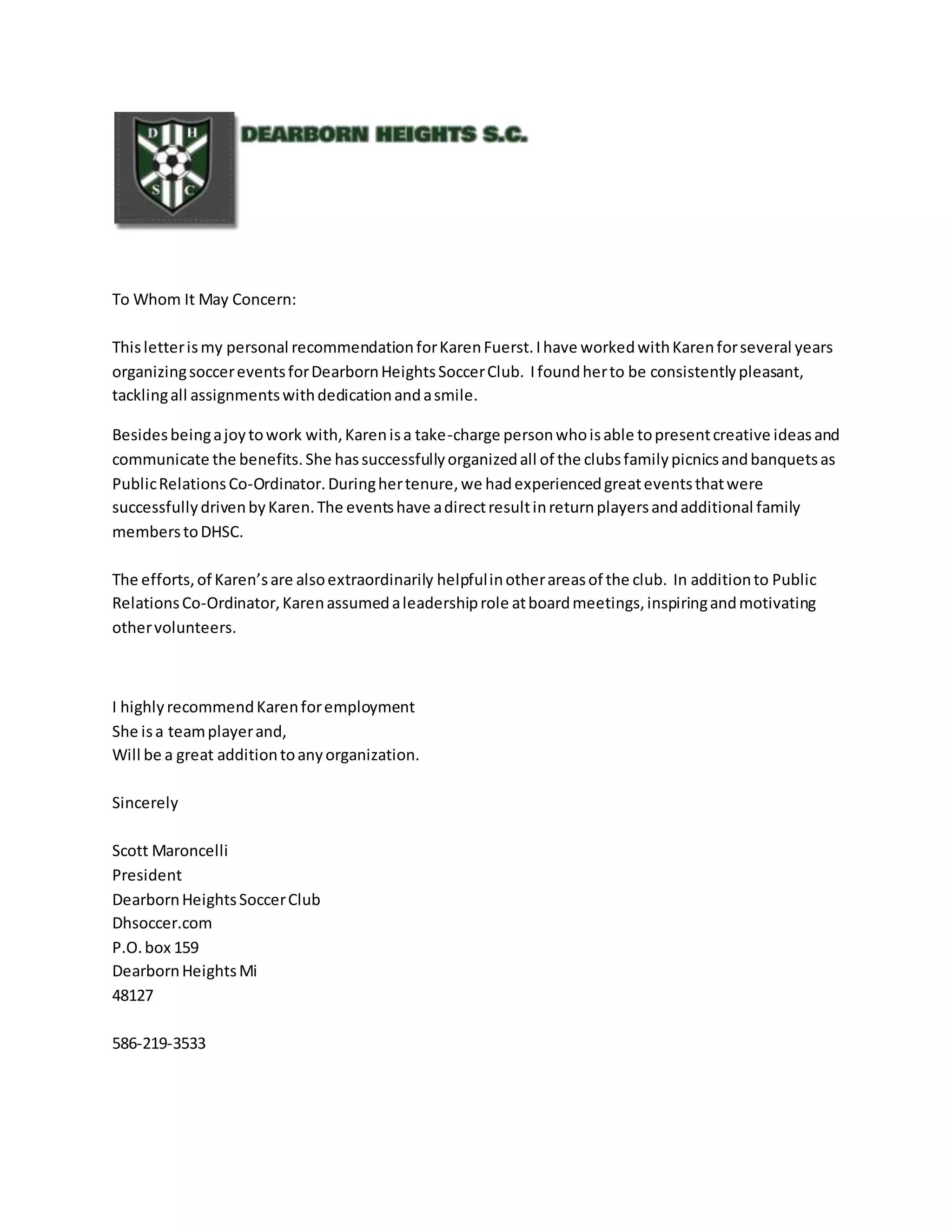 Letter of Recommendation | DOCX