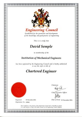 David Semple CV & CEng Cert | PDF