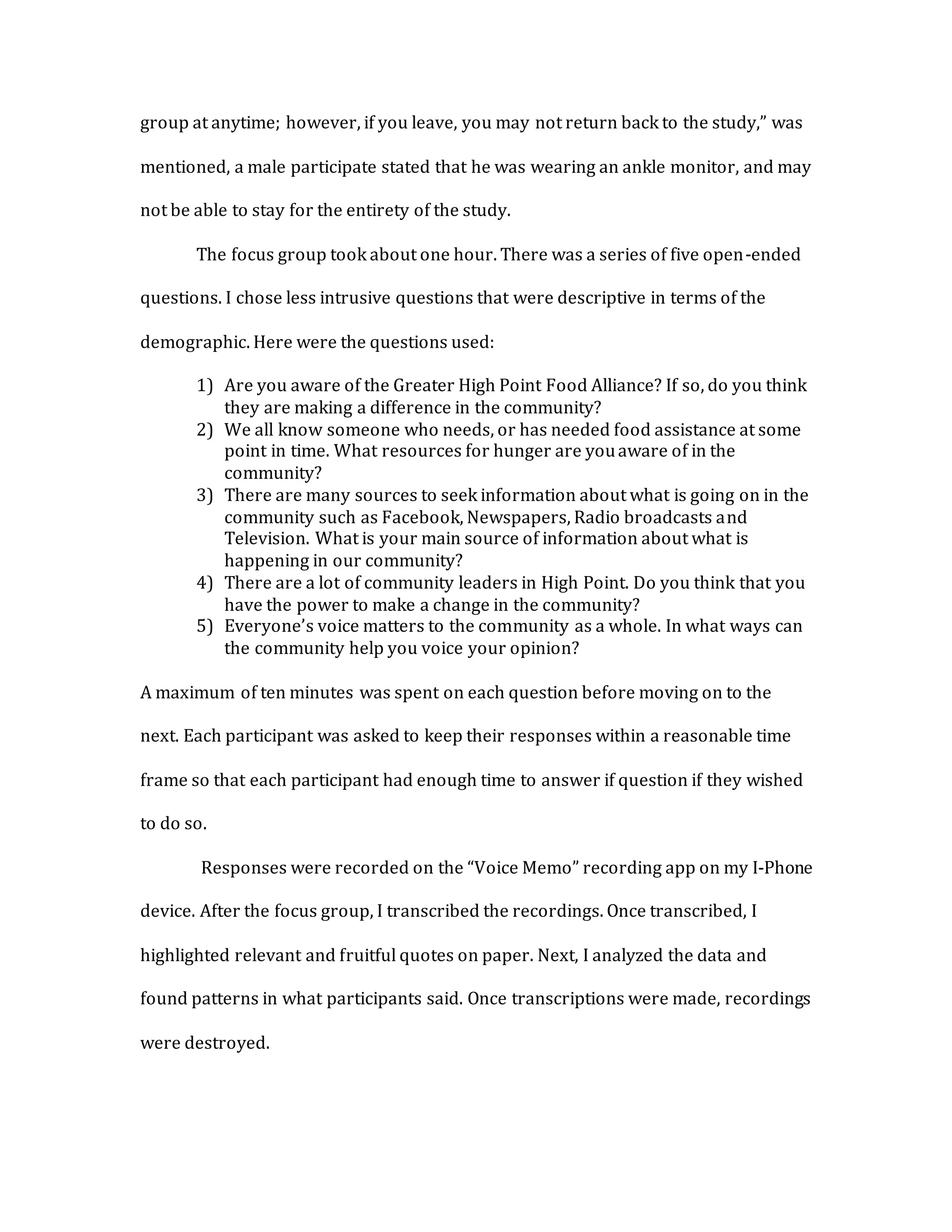 Focus Group analysis | DOCX